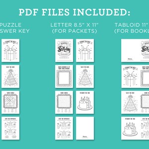 Happy Birthday Activity Coloring Book for Kids - Digital Files Instant ...