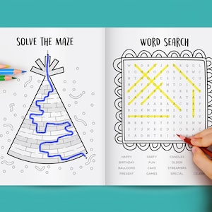 Happy Birthday Activity Coloring Book for Kids - Digital Files Instant ...