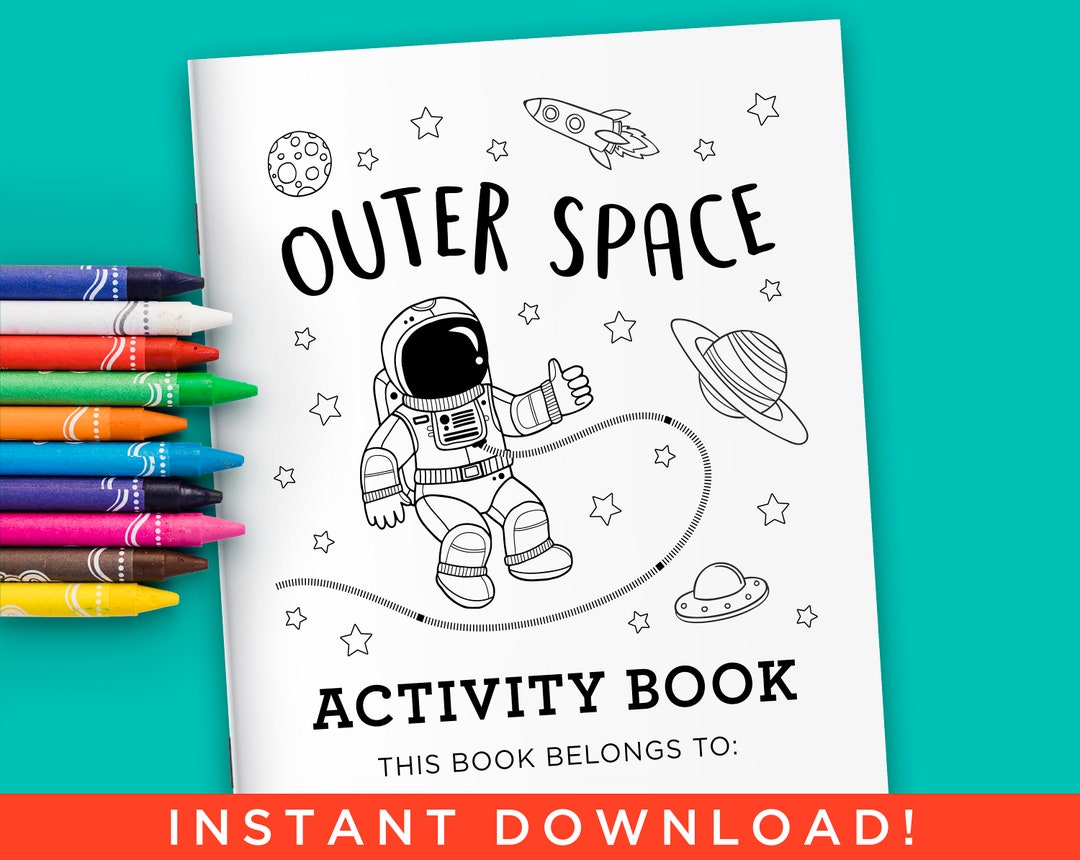 Outer Space Activity Coloring Book for Kids - Digital Files Instant ...