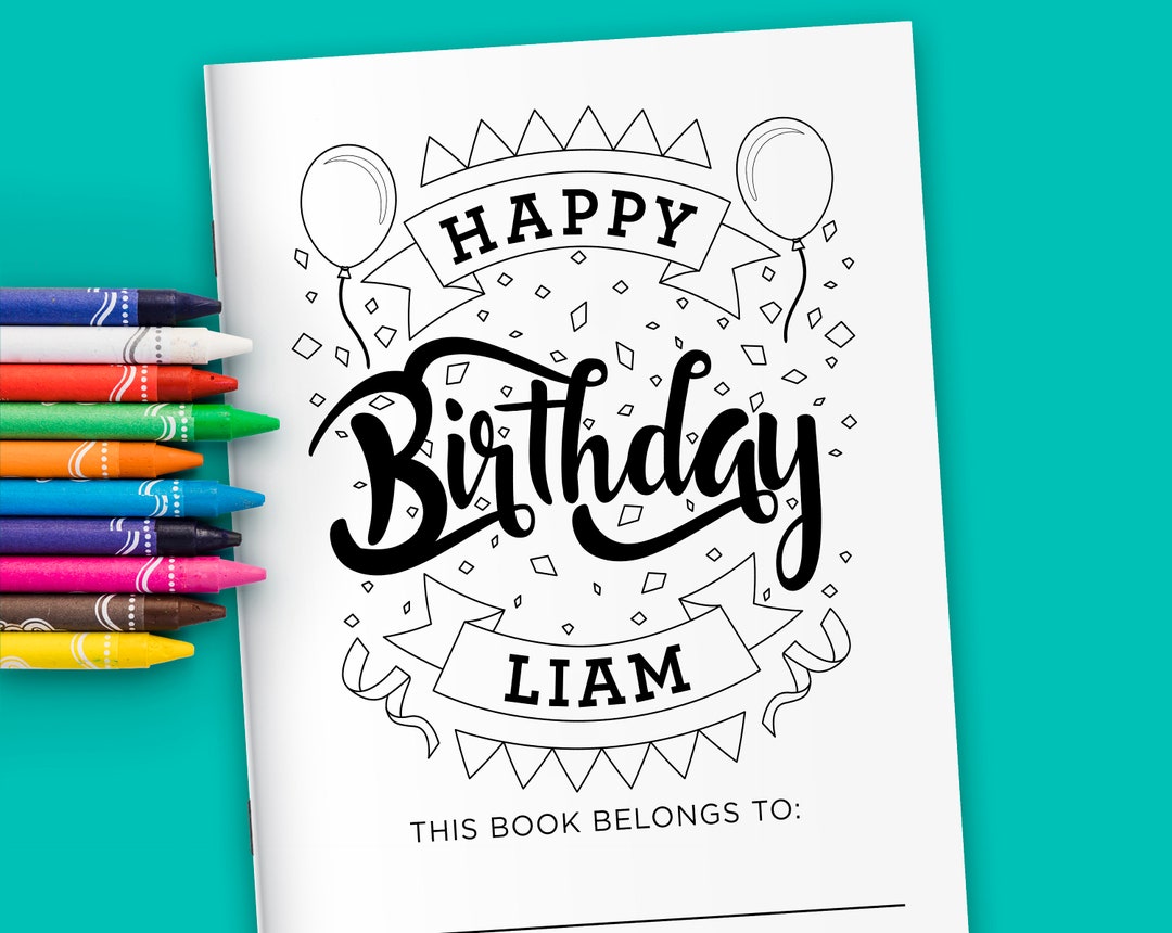 Personalized Happy Birthday Activity Coloring Book for Kids - Printed ...