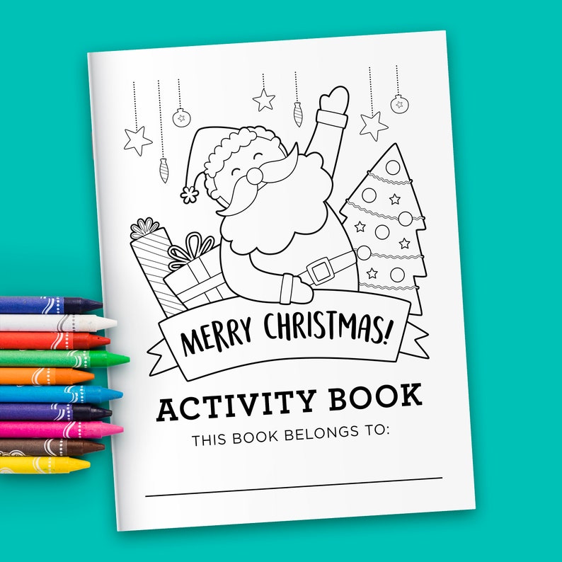 Merry Christmas Activity Coloring Book for Kids Digital - Etsy