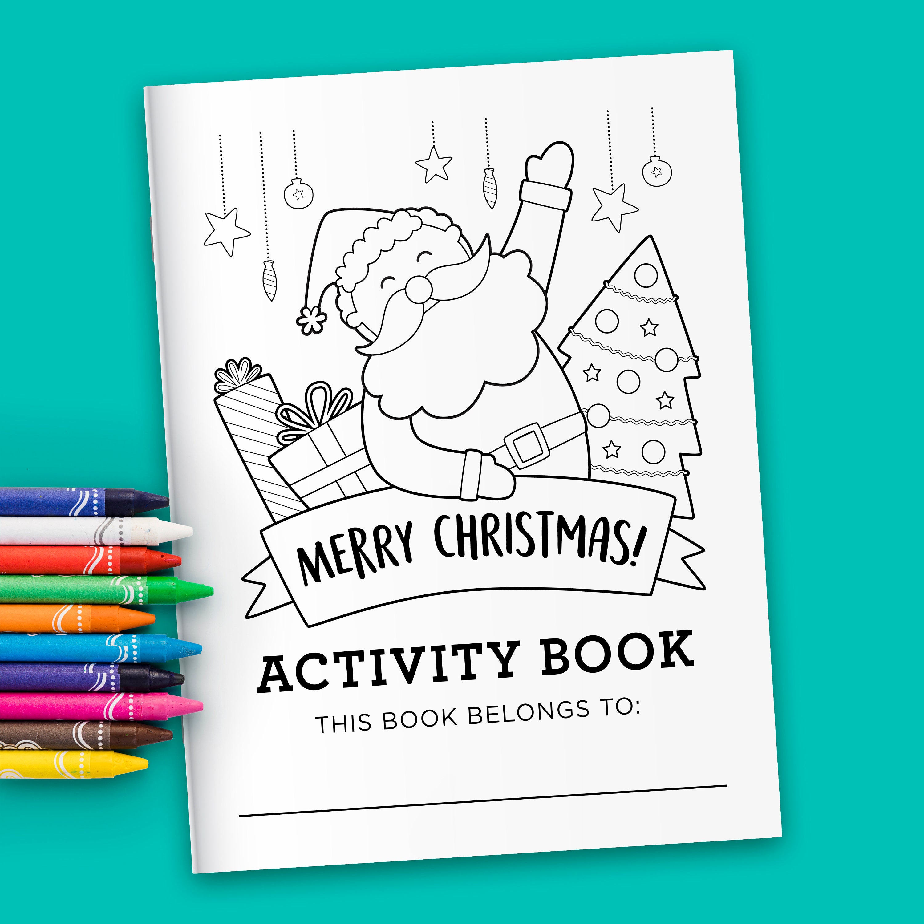 Merry Christmas Activity Coloring Book for Kids Digital Files Instant ...
