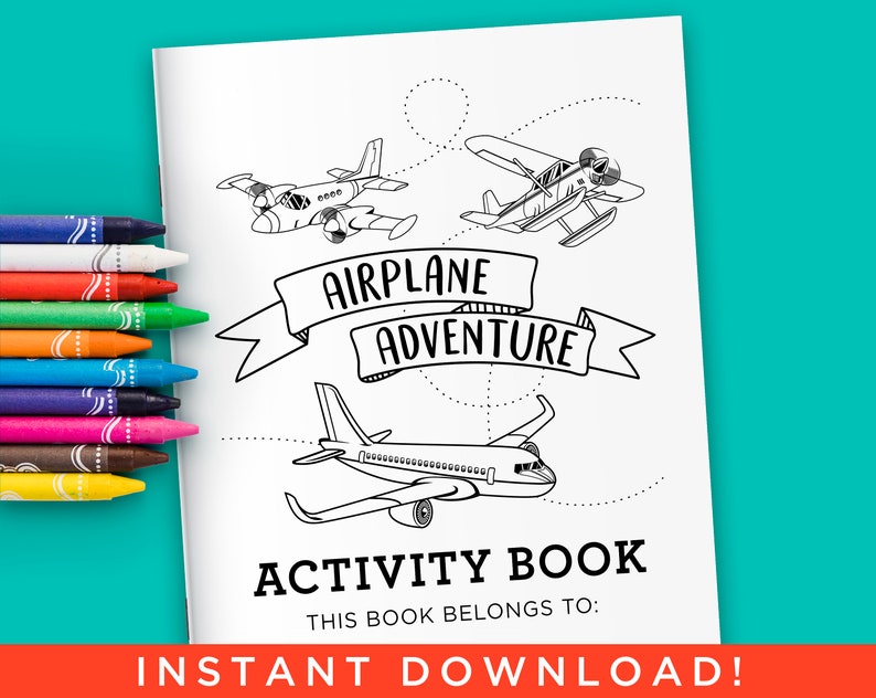Airplane Adventure Travel Activity Coloring Book for Kids - Etsy