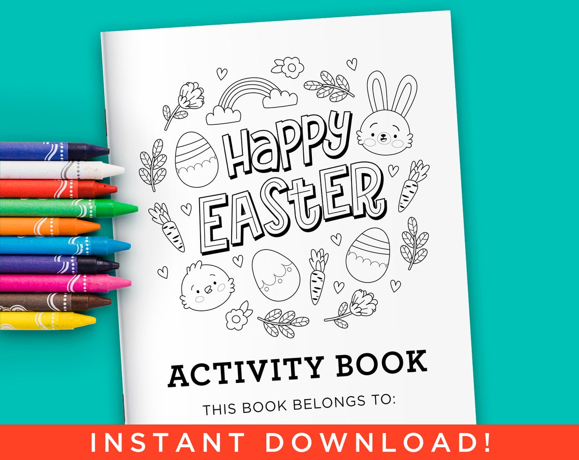 Easter Activity Coloring Book for Kids Digital Files Instant | Etsy