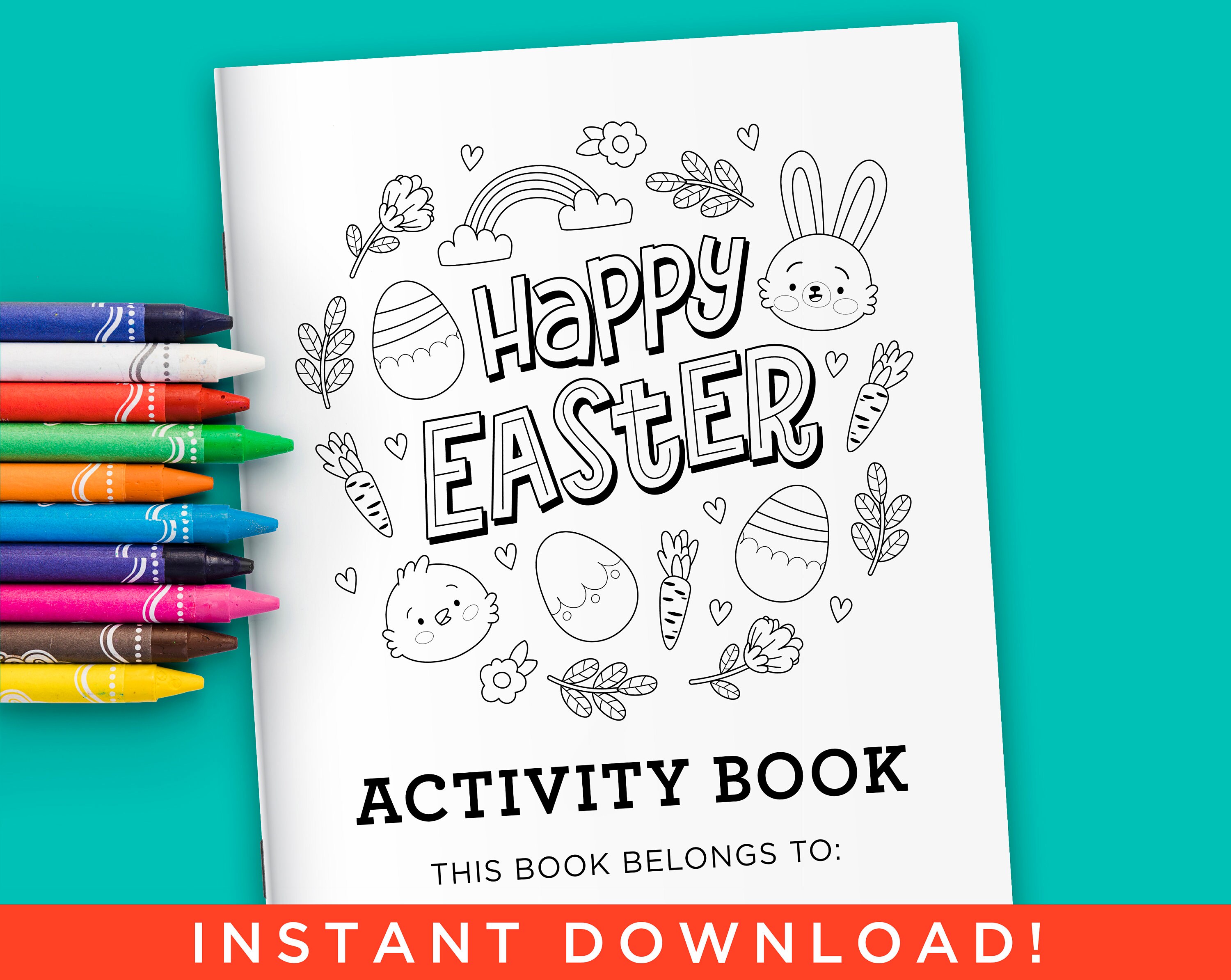 Easter Activity Coloring Book for Kids Digital Files Instant | Etsy