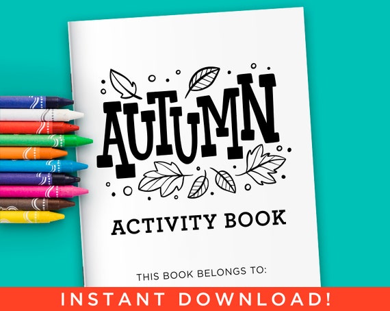 Autumn Activity Coloring Book for Kids Digital Files Instant | Etsy