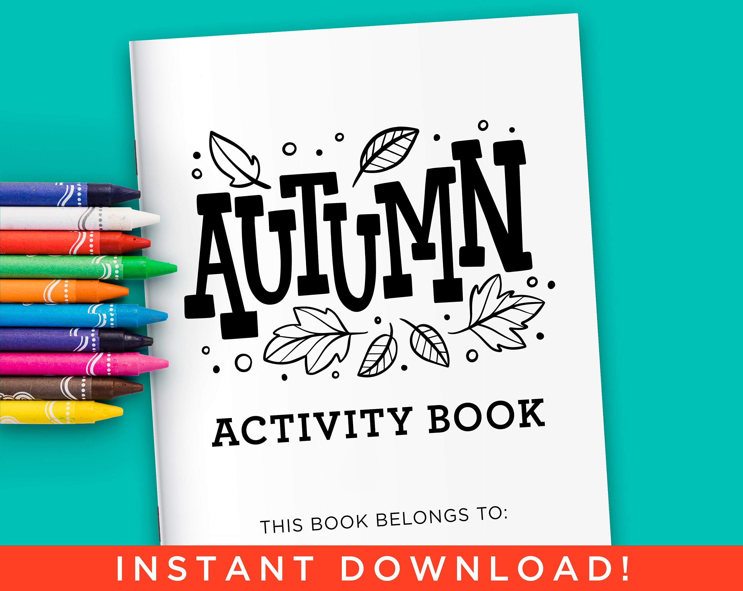 Autumn Activity Coloring Book for Kids Digital Files Instant Download ...