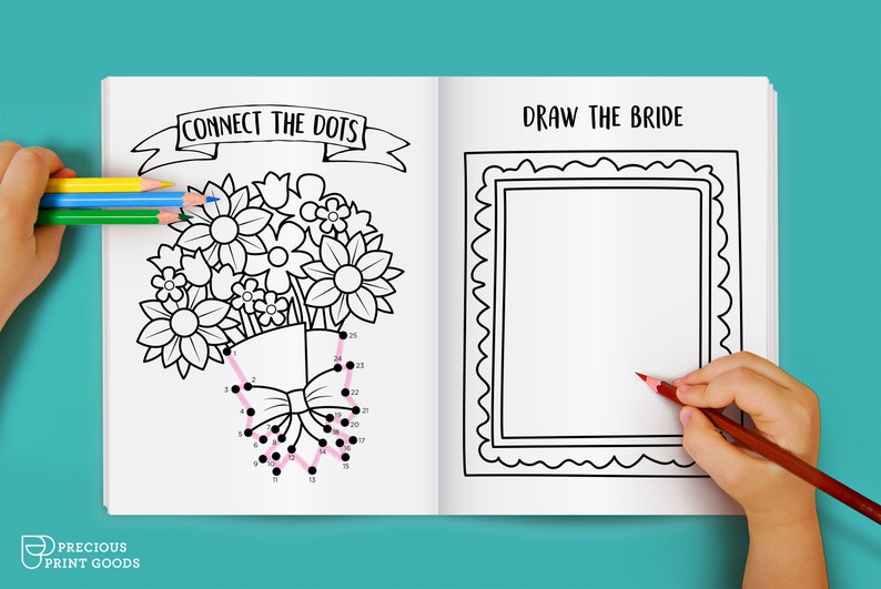 Personalized Bridal Shower Activity Coloring Book for Kids - Printed ...