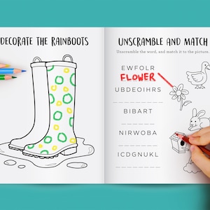 Spring Activity Coloring Book for Kids - Digital Files Instant Download ...