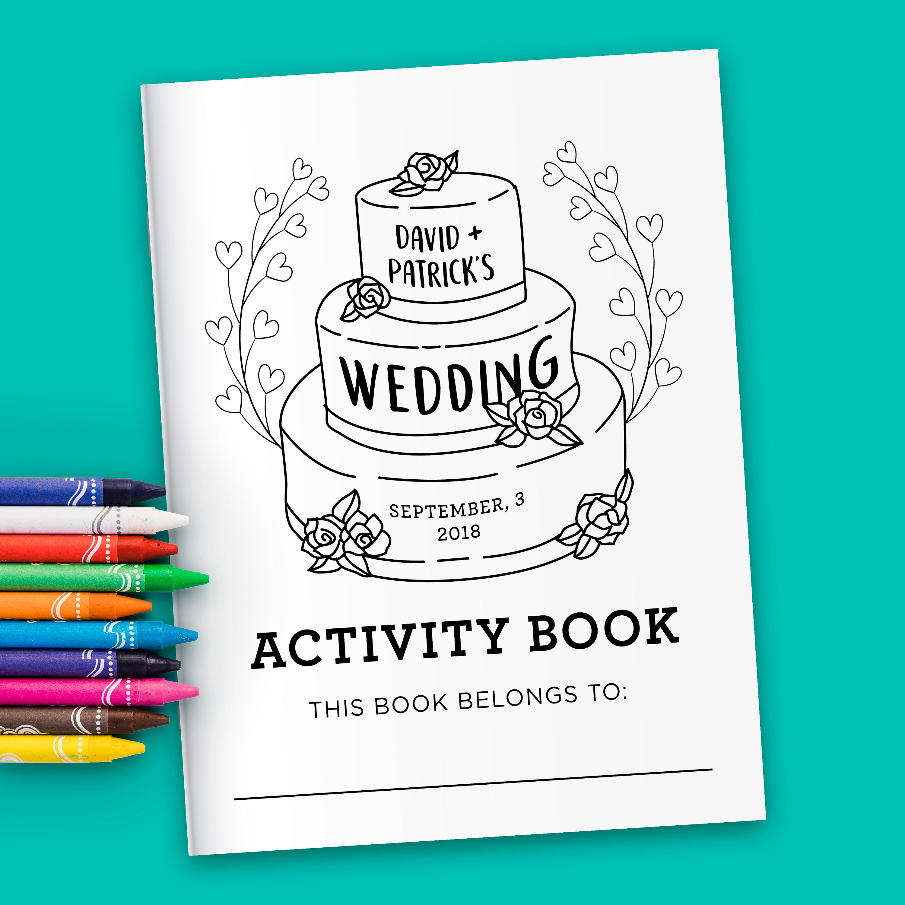 Personalized Wedding Activity Coloring Book for Kids - Printed Books or ...