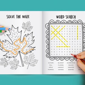 Autumn Activity Coloring Book for Kids - Digital Files Instant Download ...
