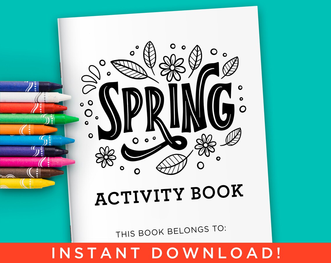 Spring Activity Coloring Book for Kids - Digital Files Instant Download ...