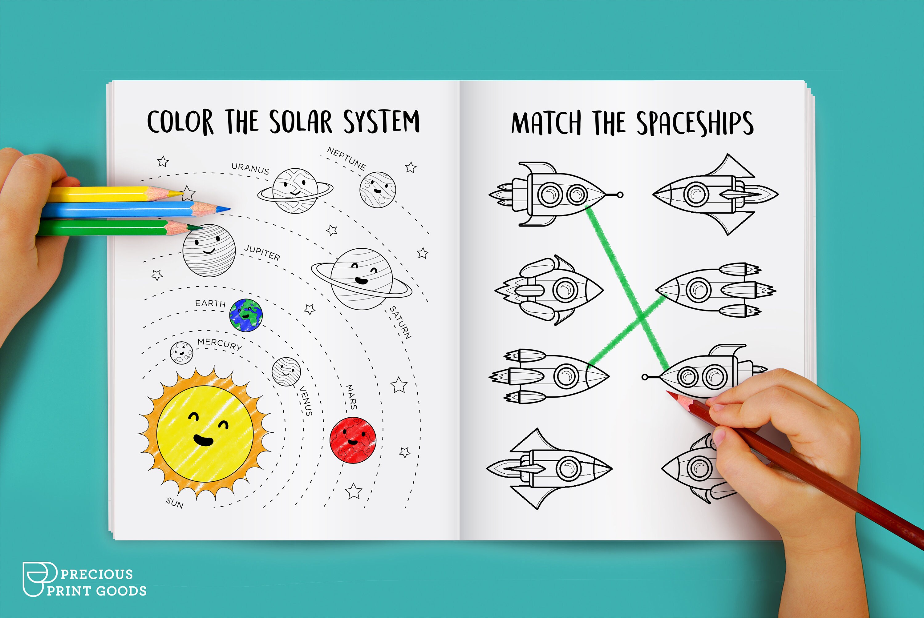 Outer Space Activity Coloring Book for Kids Digital Files - Etsy