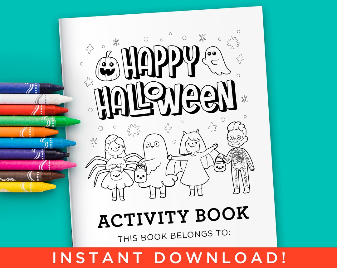 Halloween Activity Coloring Book for Kids - Digital Files Instant ...