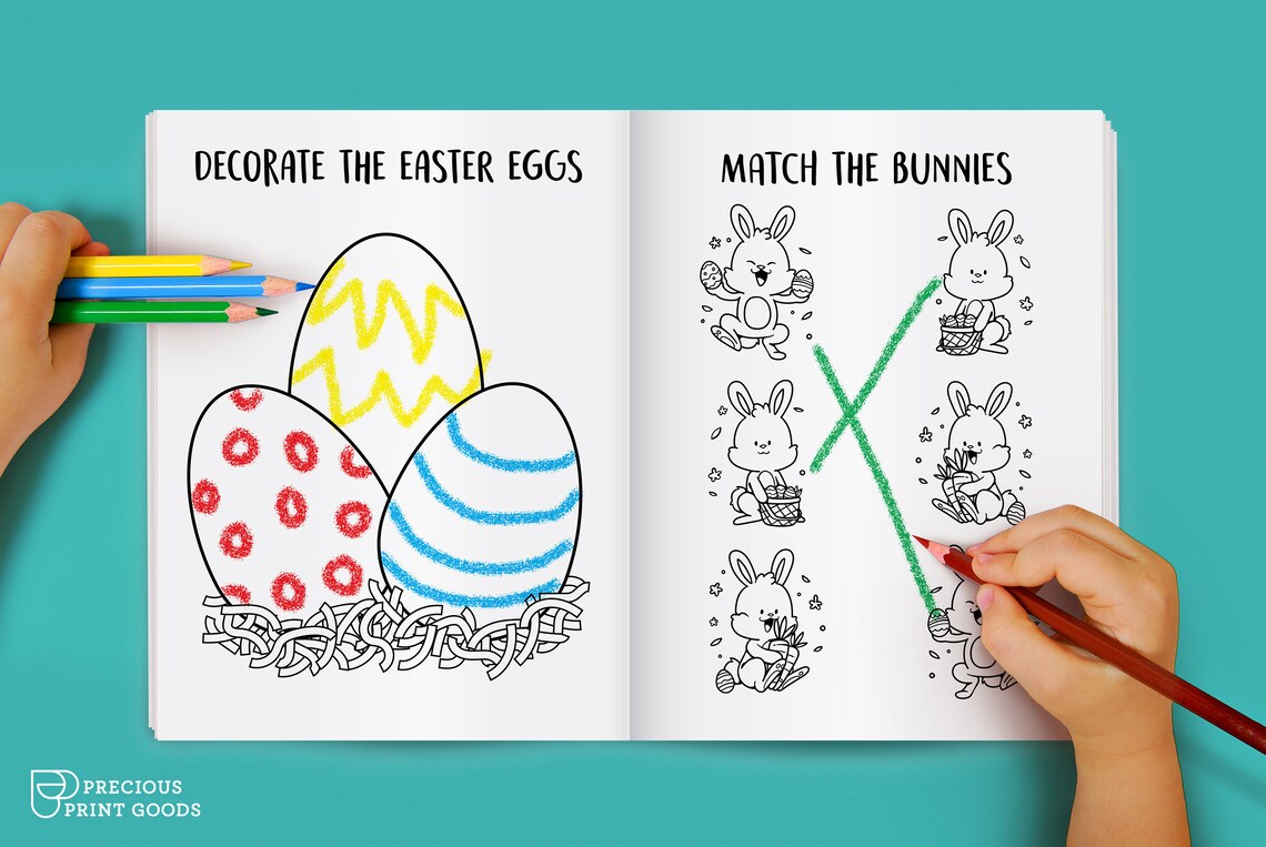 Easter Activity Coloring Book for Kids Digital Files Instant | Etsy