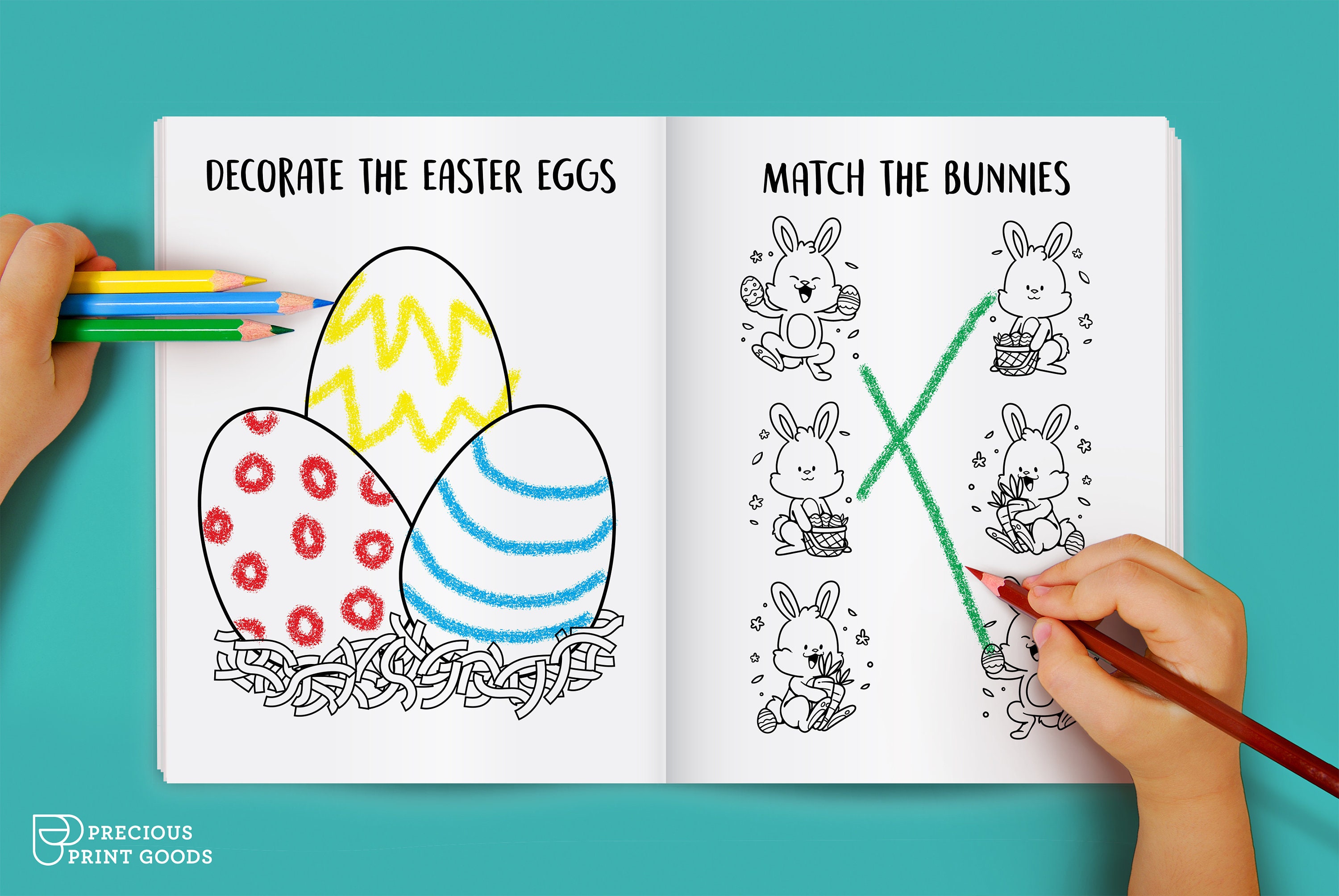 Easter Activity Coloring Book for Kids Digital Files Instant | Etsy