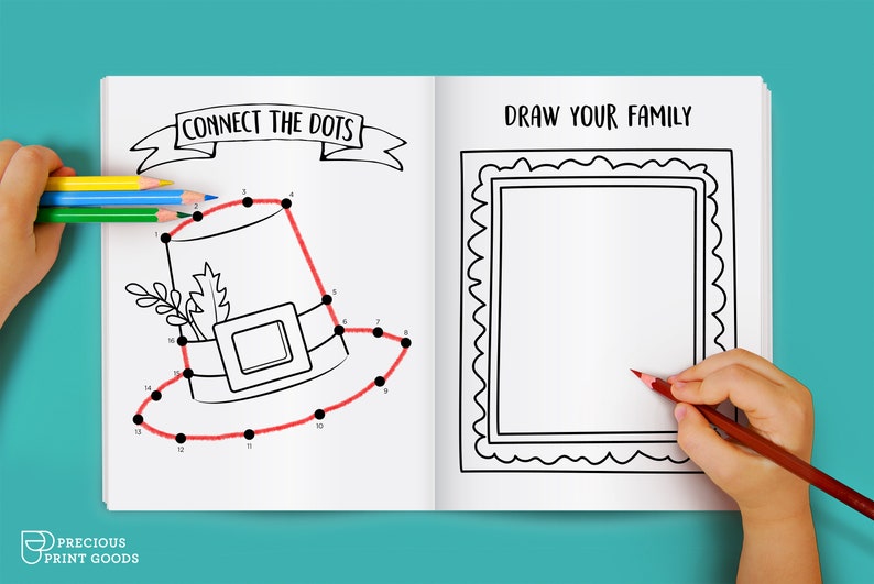 Thanksgiving Activity Coloring Book for Kids - Digital Files Instant ...