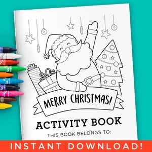 Merry Christmas Activity Coloring Book for Kids - Digital Files Instant ...