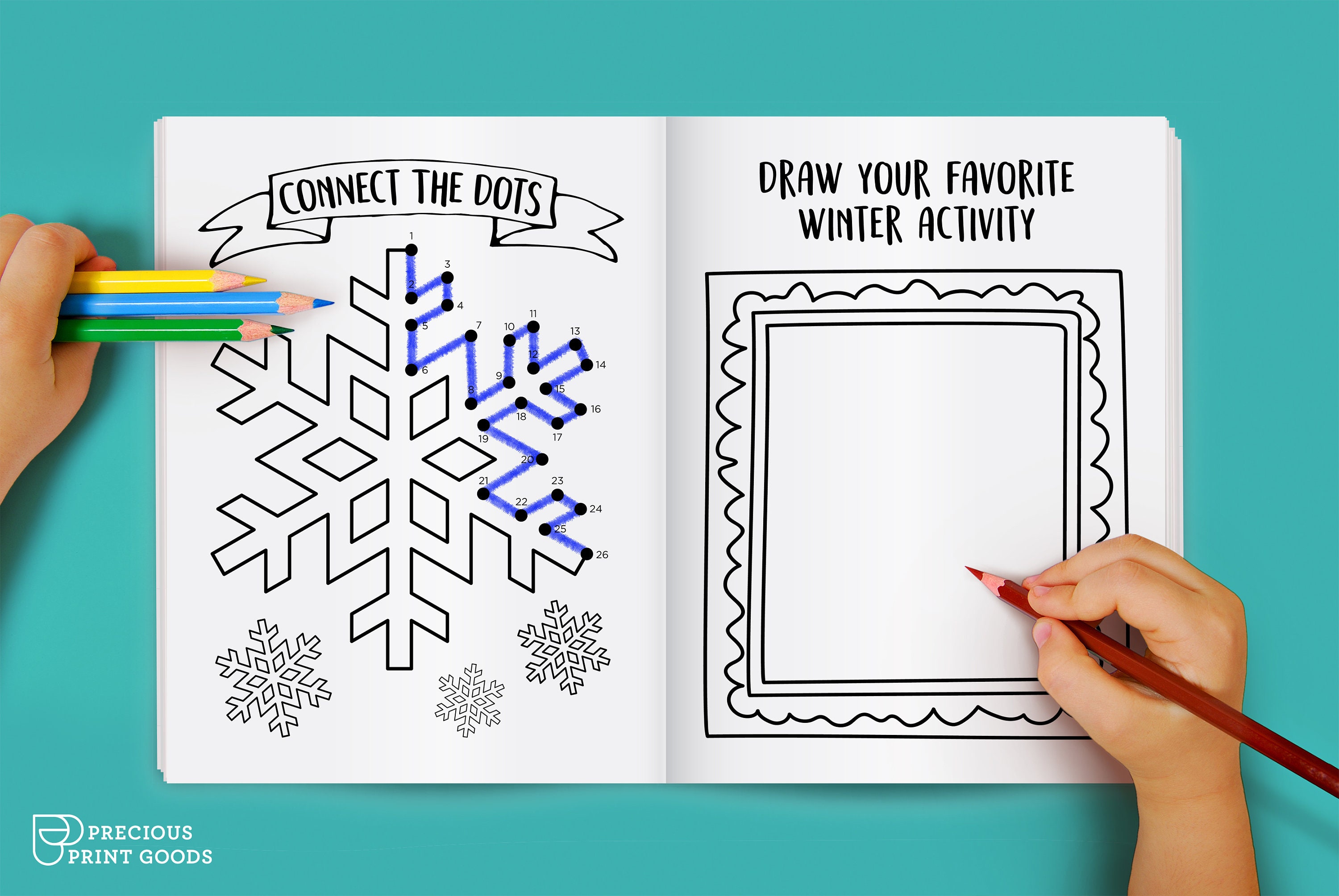 Winter Activity Coloring Book for Kids Digital Files Instant Download ...