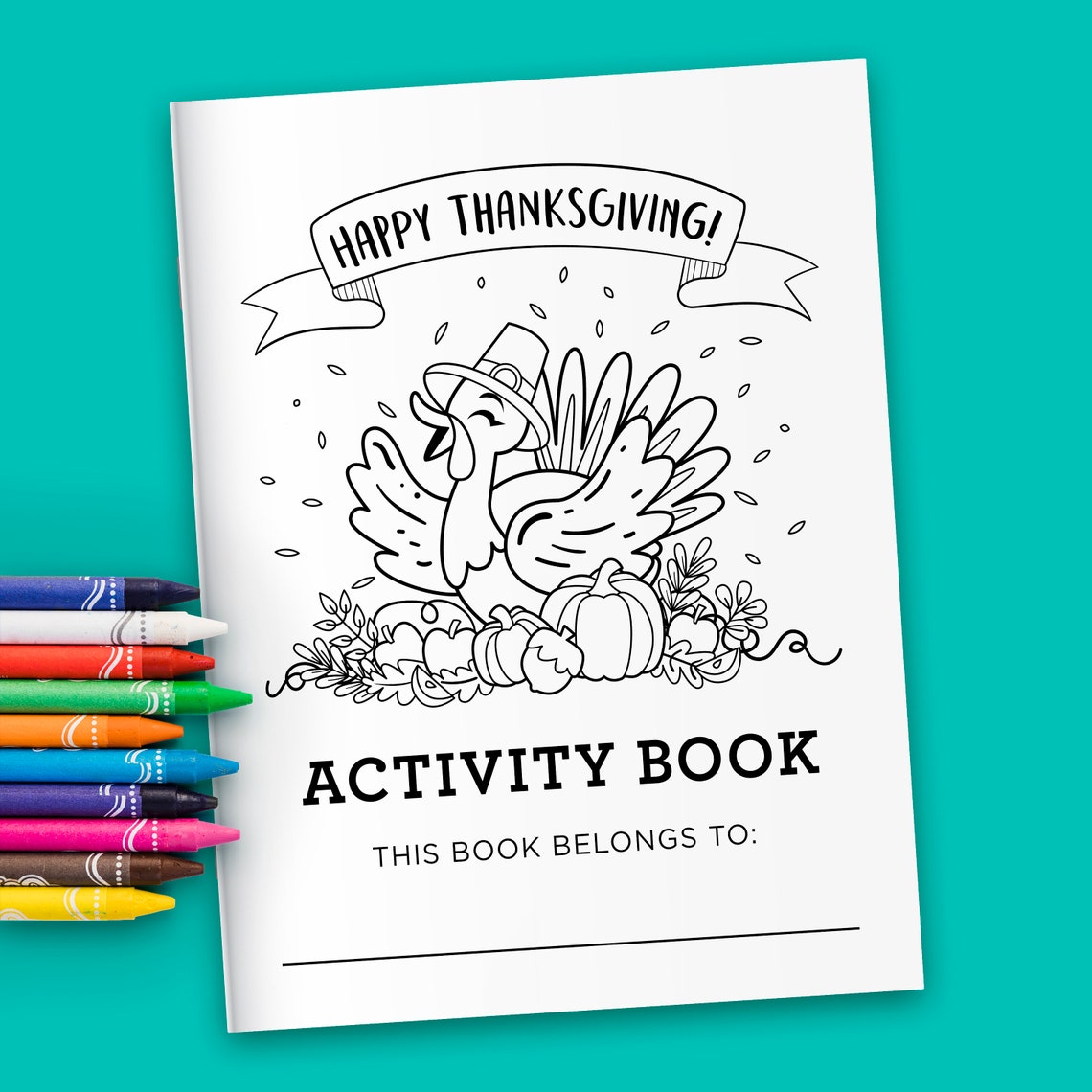 Thanksgiving Activity Coloring Book for Kids - Digital Files Instant ...