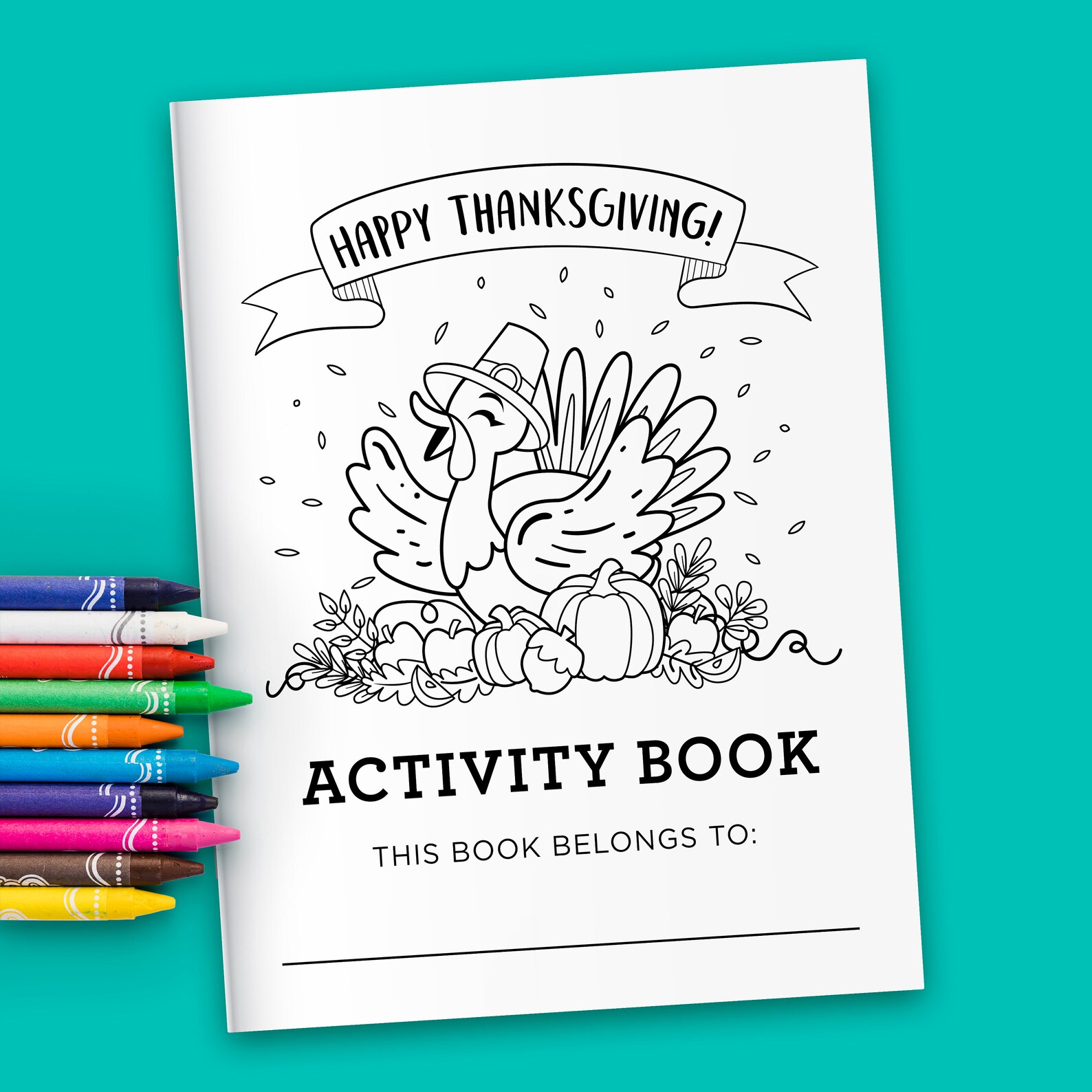 Thanksgiving Activity Coloring Book for Kids Digital Files Instant ...