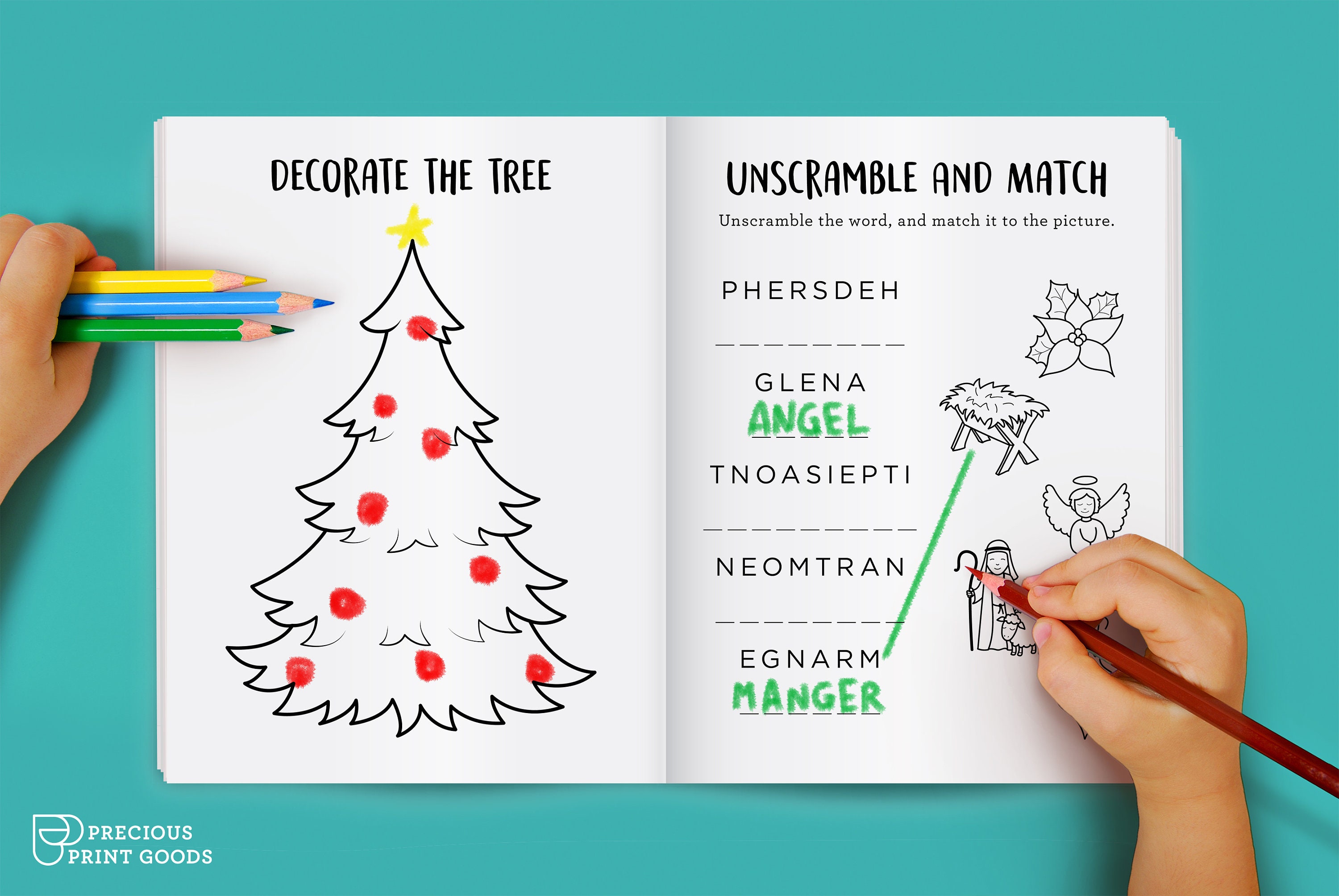 Merry Christmas Religious Activity Coloring Book for Kids - Etsy