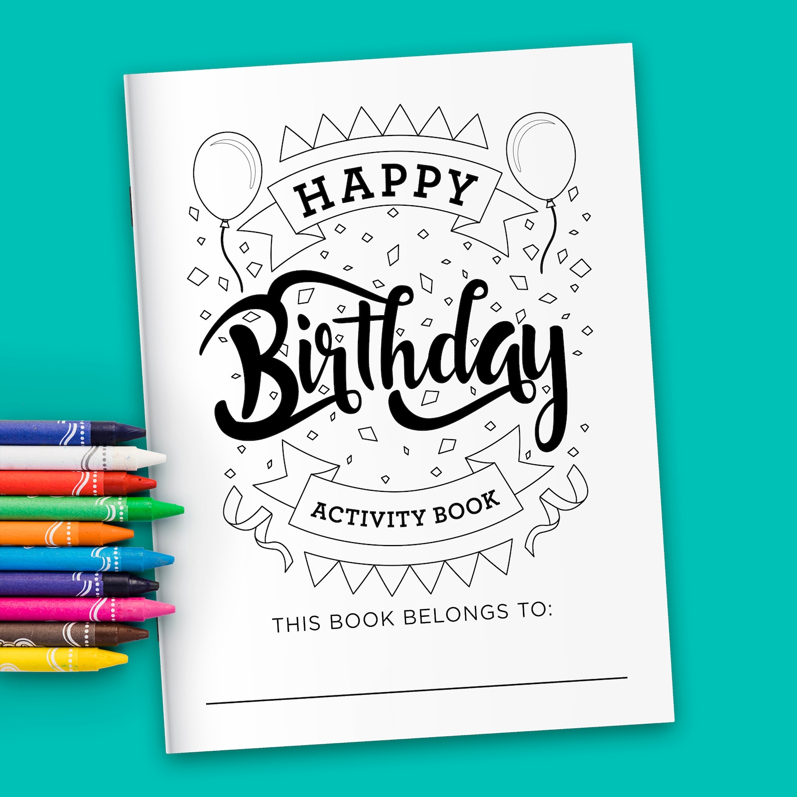 Happy Birthday Activity Coloring Book for Kids - Digital Files Instant ...
