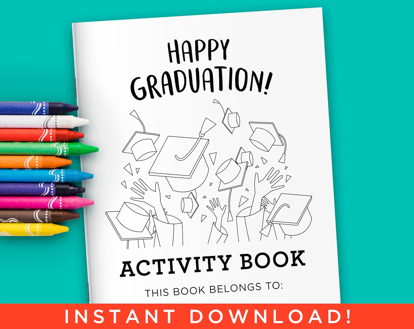 Graduation Activity Coloring Book for Kids - Digital Files Instant ...