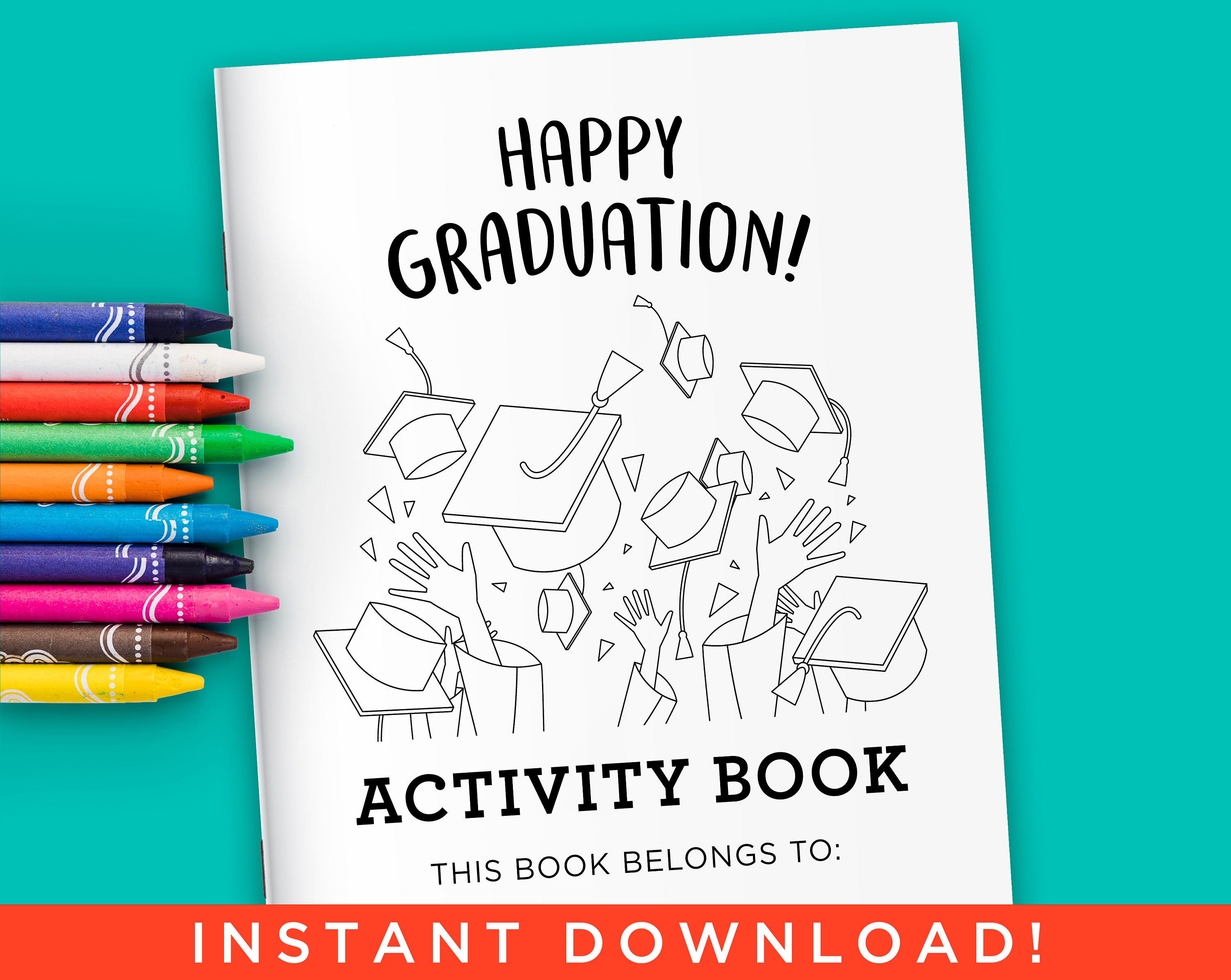 Graduation Activity Coloring Book for Kids - Digital Files Instant ...