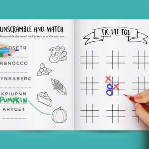 Thanksgiving Activity Coloring Book for Kids - Digital Files Instant ...