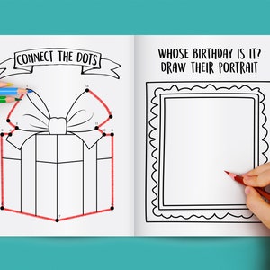 Happy Birthday Activity Coloring Book for Kids - Digital Files Instant ...