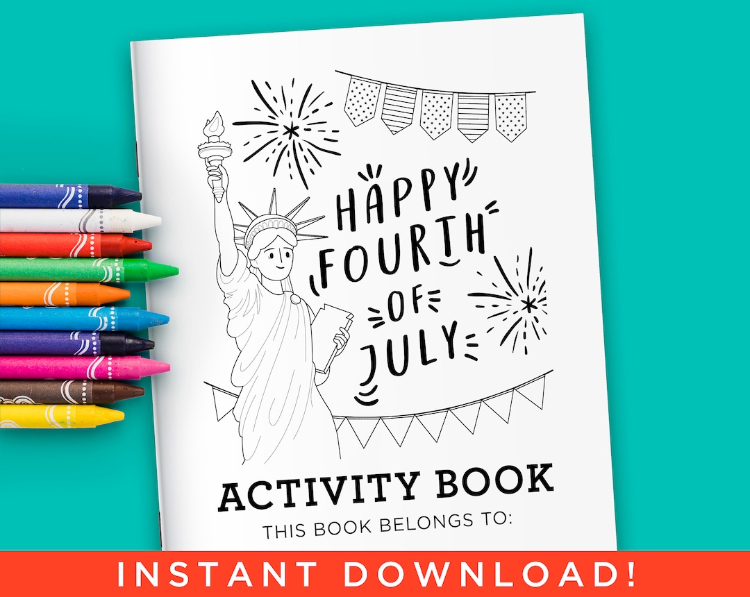 Fourth of July Activity Coloring Book for Kids - Digital Files Instant ...