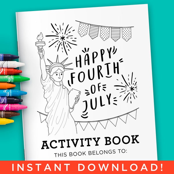 Fourth of July Activity Coloring Book for Kids Digital - Etsy