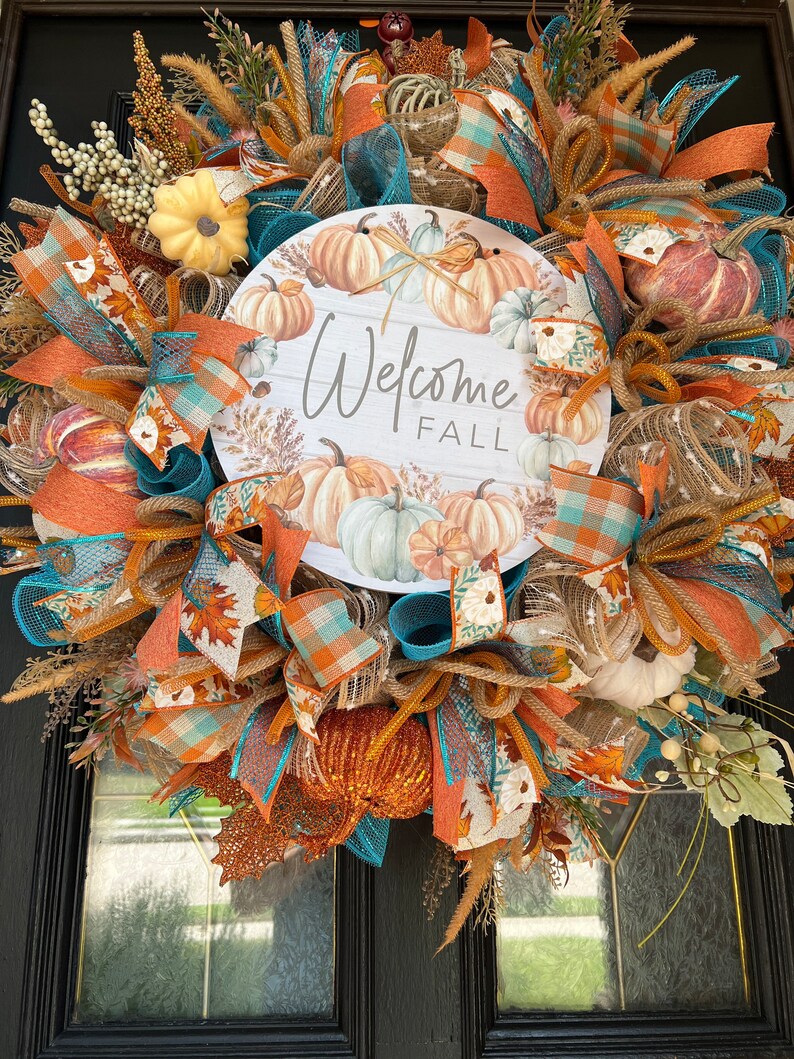 Welcome Fall Welcome Fall Wreath Fall Wreath for Front Door - Etsy