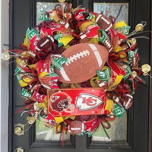 Chiefs Football Door Wreath: Kansas City Chiefs Decor - Etsy