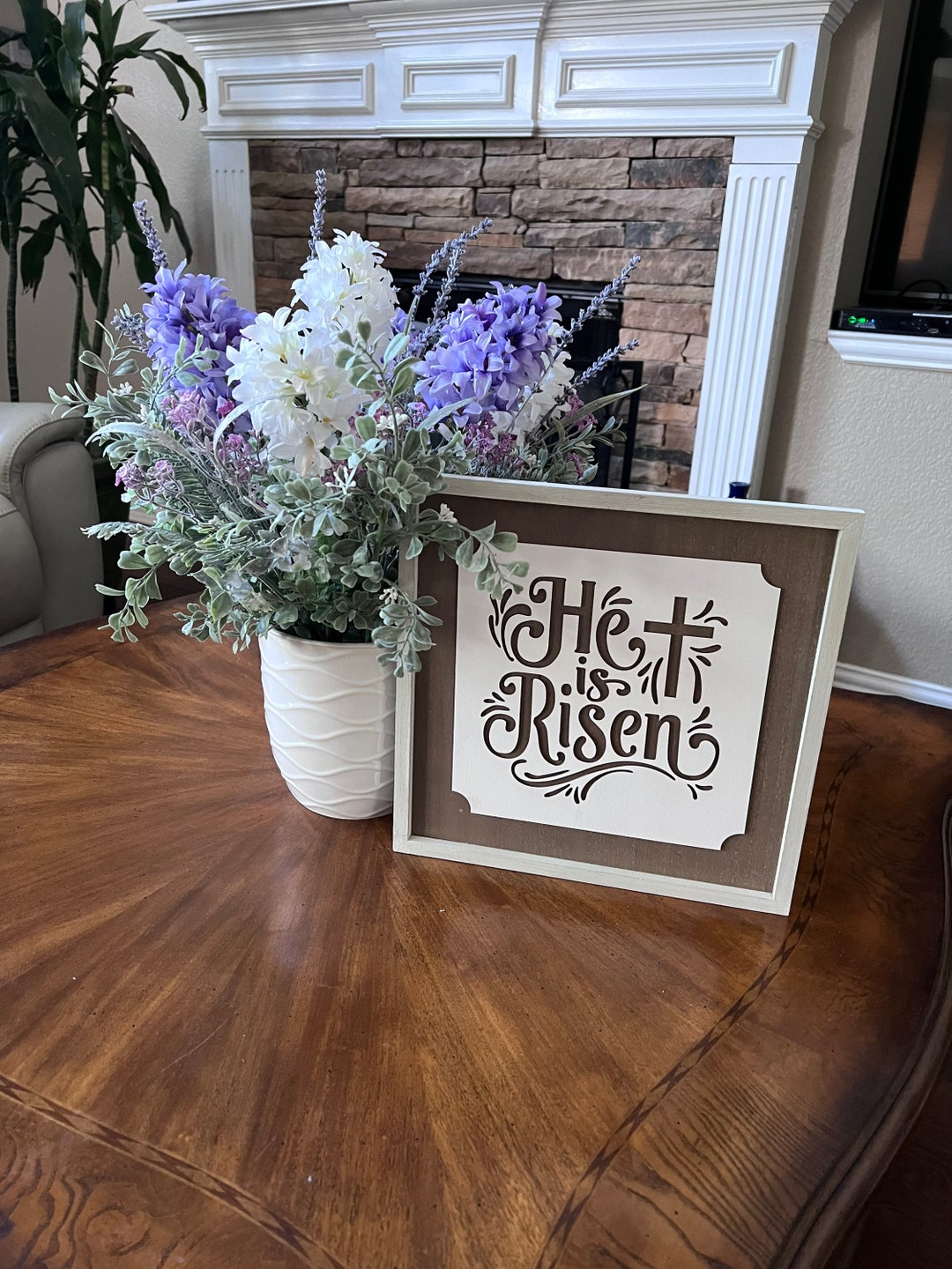Purple and White Hyacinths Centerpiece, Easter Centerpiece, Everyday ...