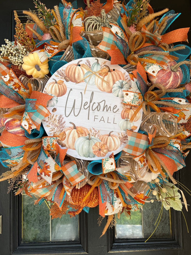 Welcome Fall Welcome Fall Wreath Fall Wreath for Front Door - Etsy