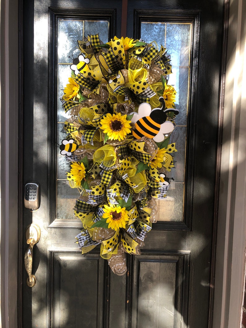 Bumblebee Swag Yellow Swag Summer Swag Summer Door Decor - Etsy