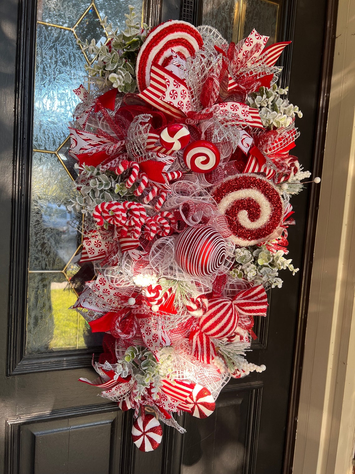 Peppermint Swag, Greenery and Peppermint Swag, Peppermint Christmas ...