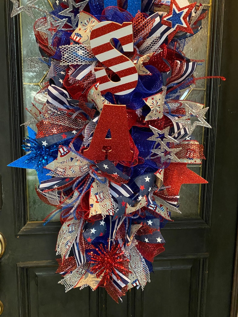 USA Swag Patriotic Swag Red White and Blue Swag Patriotic - Etsy
