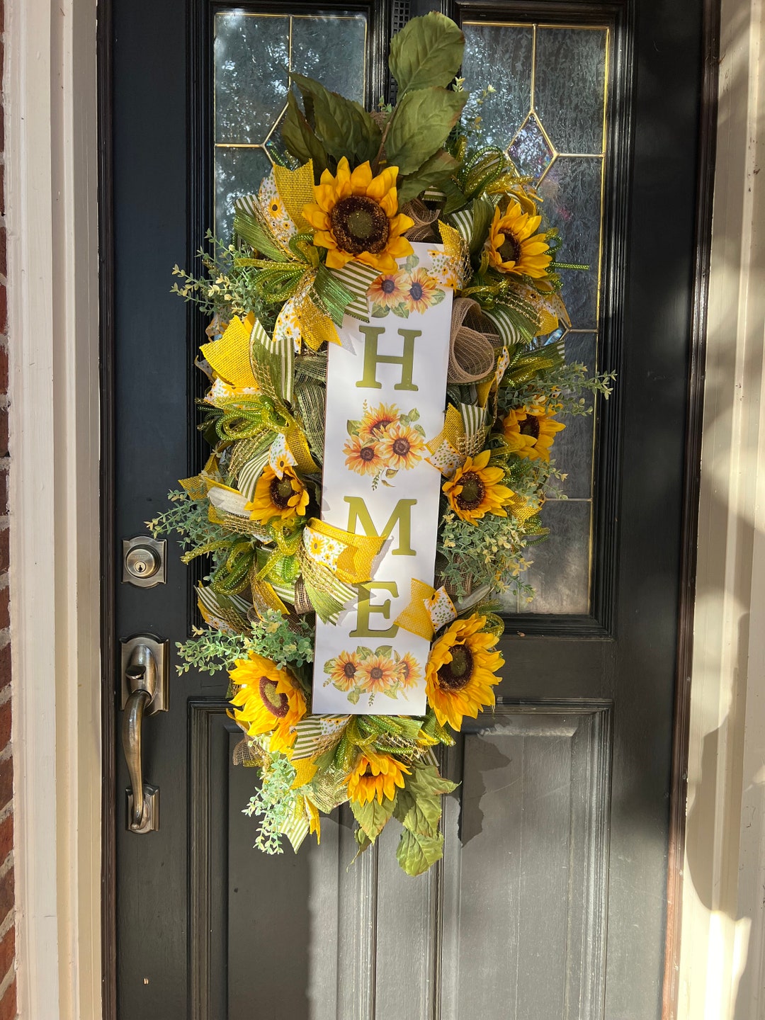 Extra Large Sunflower Door Swag: Yellow Summer Home Decor - Etsy