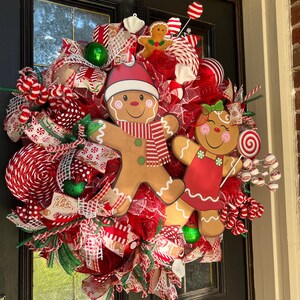Gingerbread Girl and Boy Christmas Wreath: Holiday Door Decor - Etsy