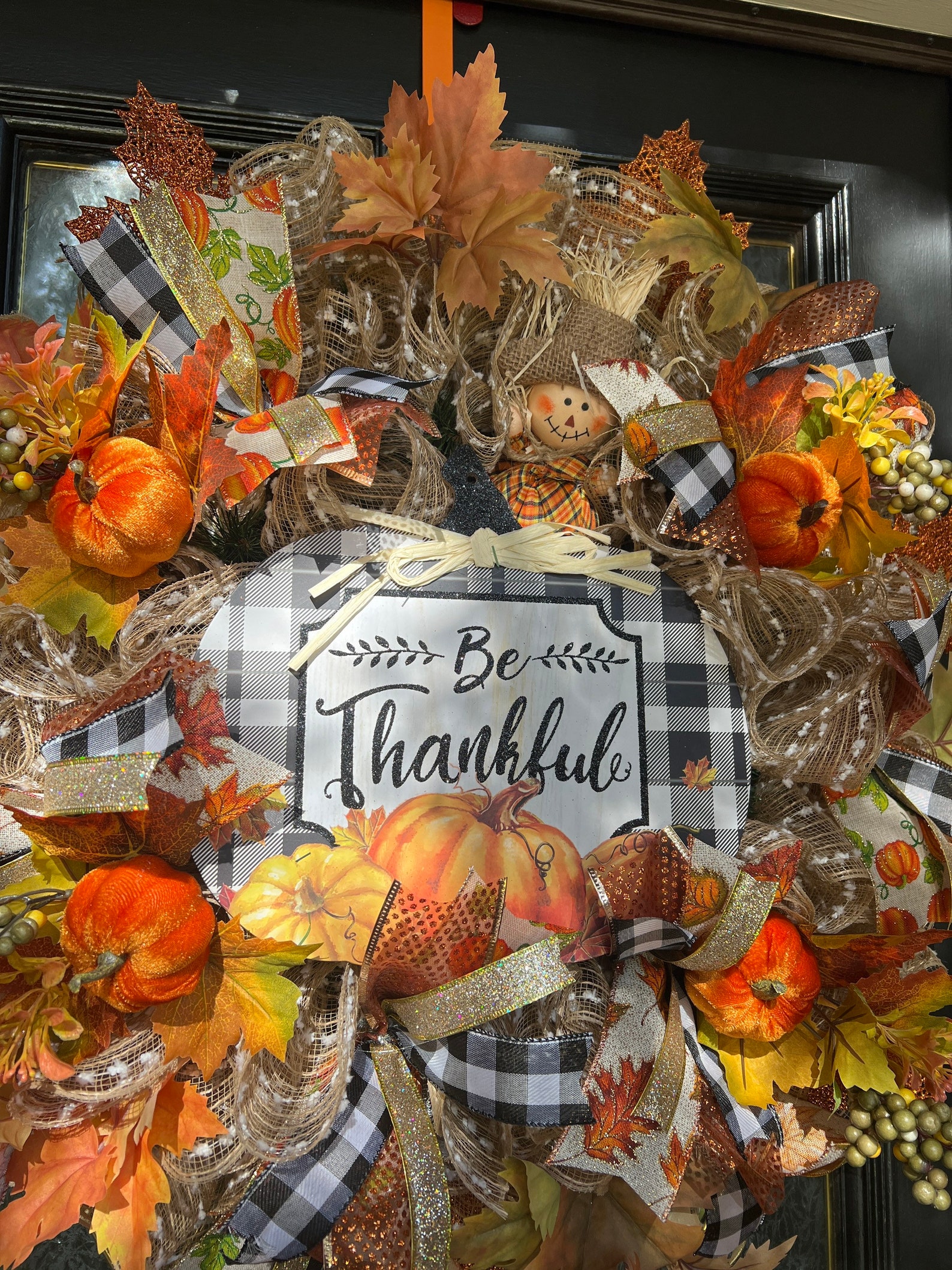Be Thankful Wreath Buffalo Plaid Fall Wreath Thanksgiving - Etsy