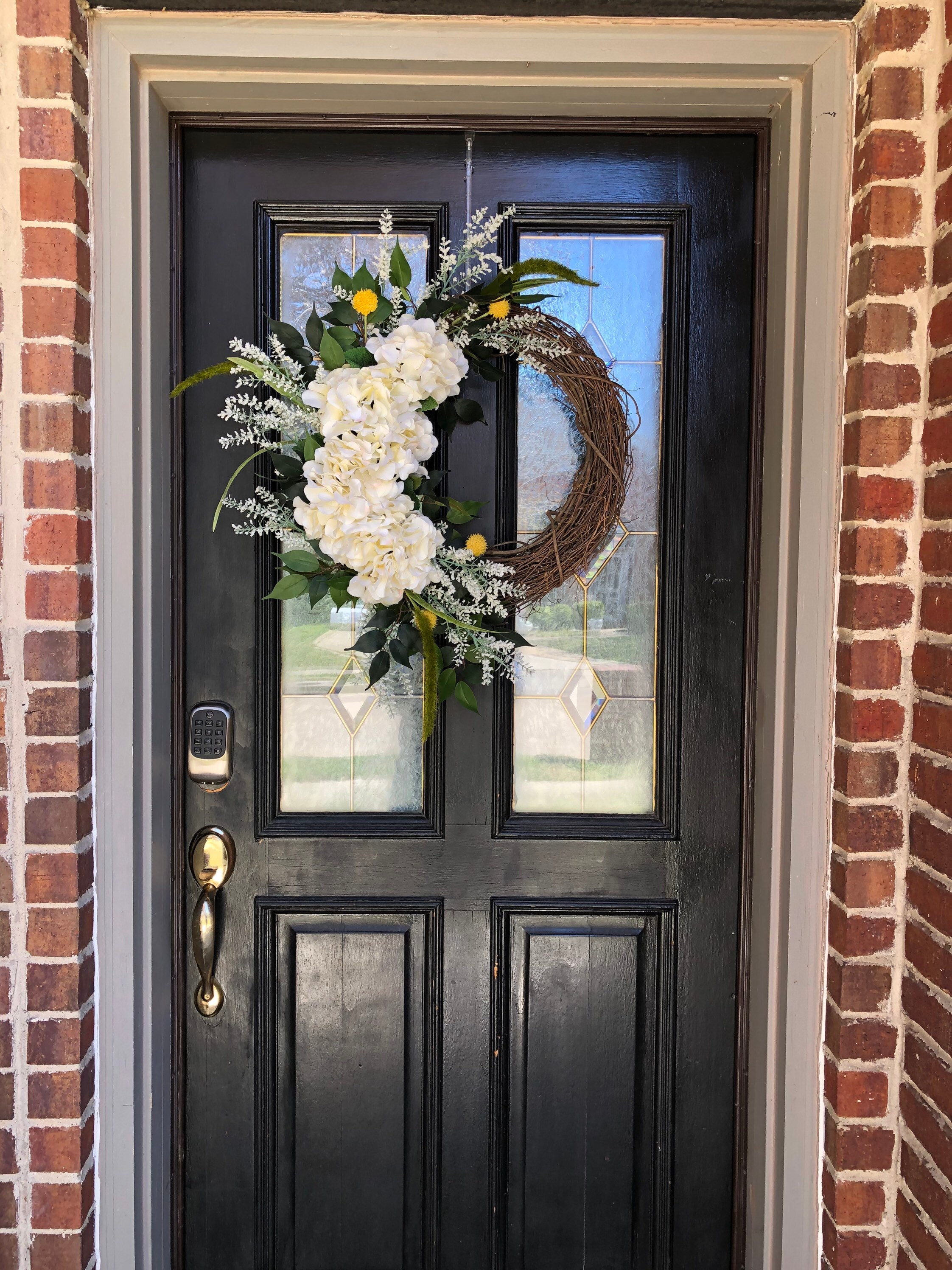 Hydrangea Grapevine Wreath: Rustic Front Door Decor - Etsy