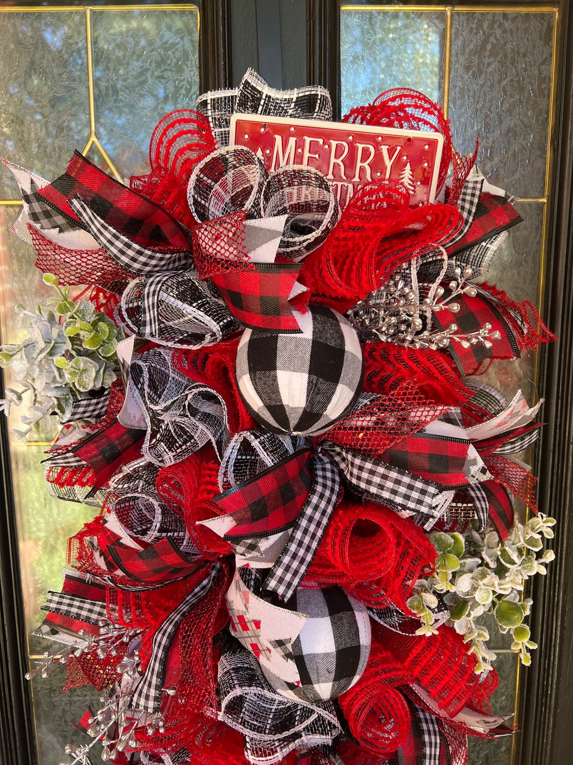 Xtra Large Buffalo Plaid Swag Red and Black Swag Christmas - Etsy