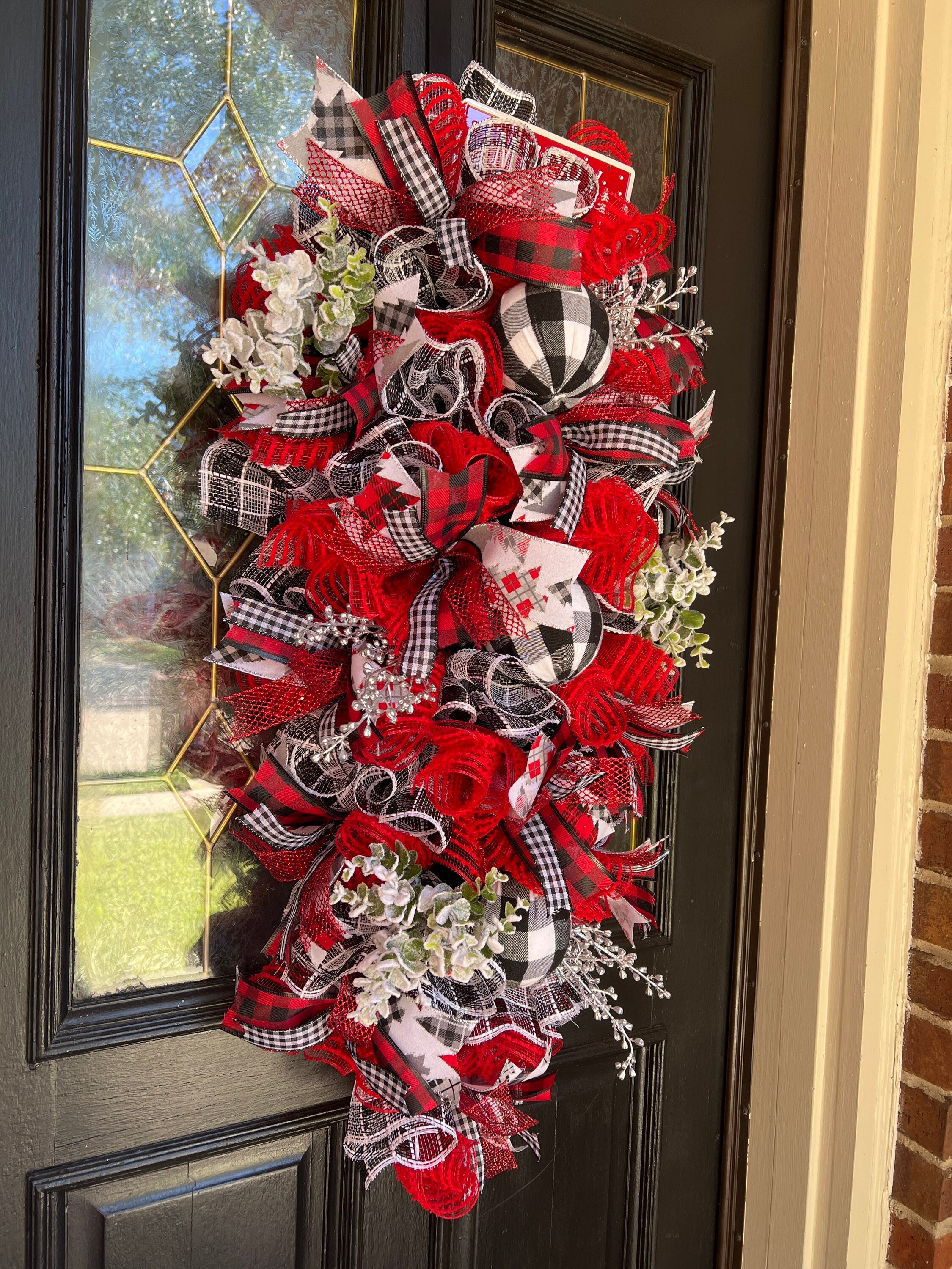 Xtra Large Buffalo Plaid Swag Red and Black Swag Christmas - Etsy