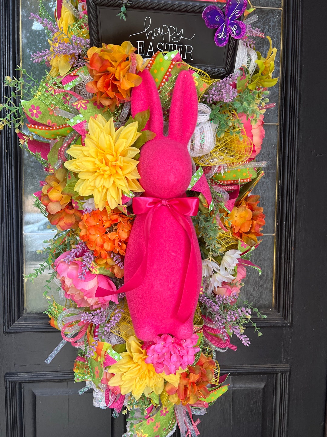 Easter Bunny Decor, Xtra Large Easter Swag, Floral Easter Swag, Hot ...