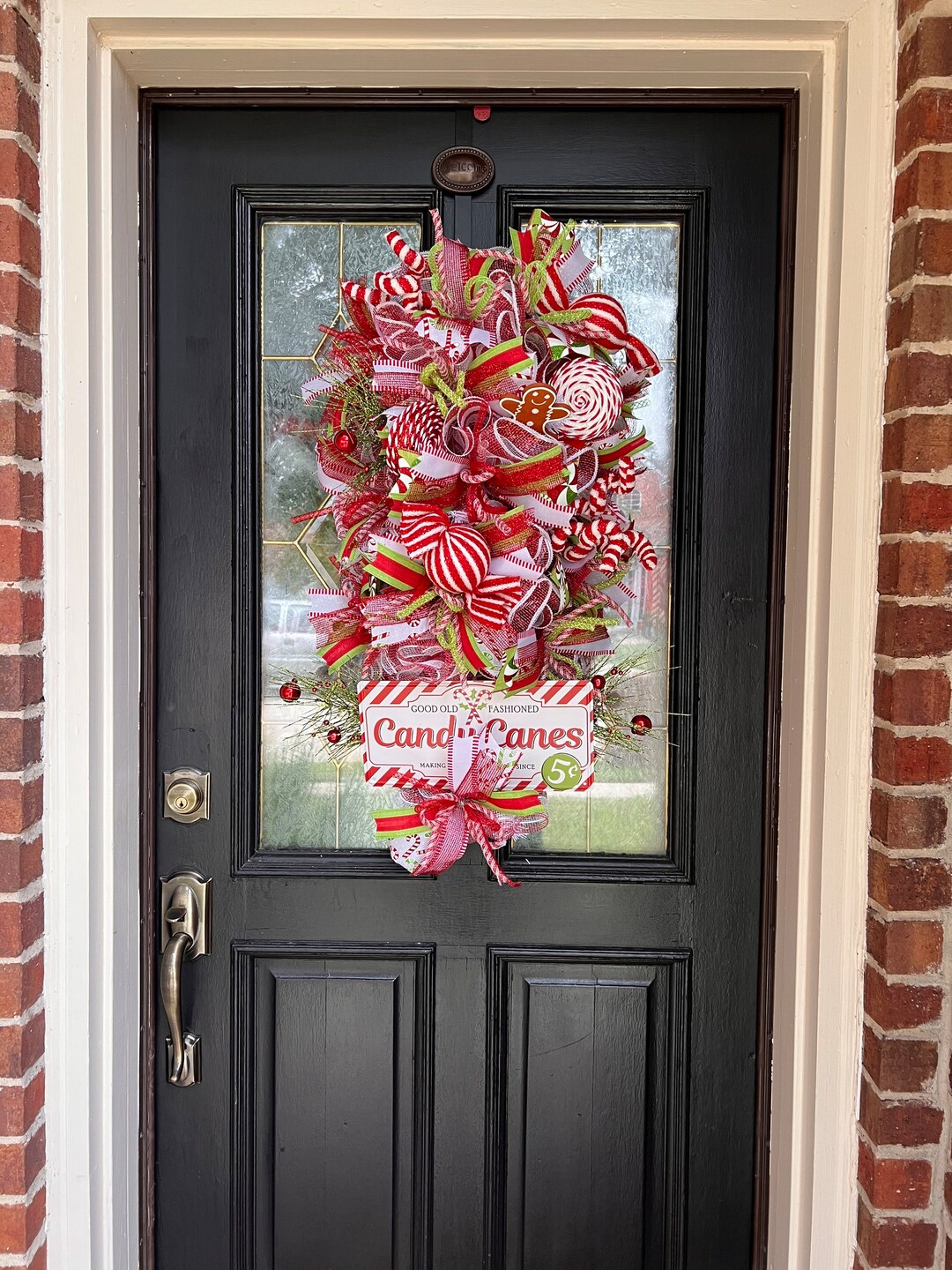 Peppermint Candy Swag: Christmas Door Decor - Etsy