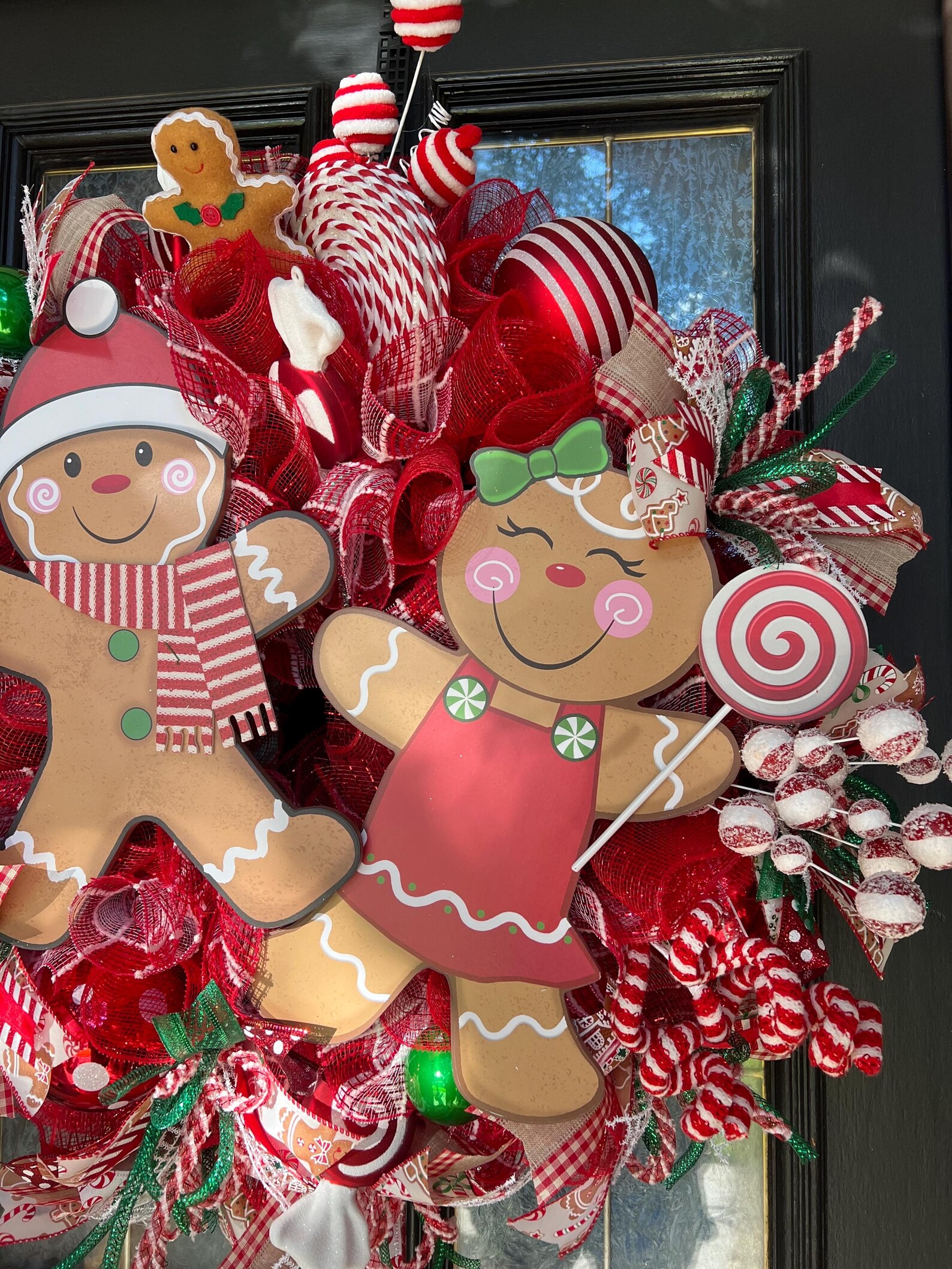 Gingerbread Girl and Boy Christmas Wreath: Holiday Door Decor - Etsy
