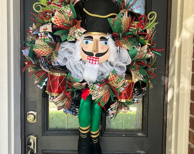 Nutcracker Wreath Nutcracker Christmas Wreath Nutcracker Swag Drums ...